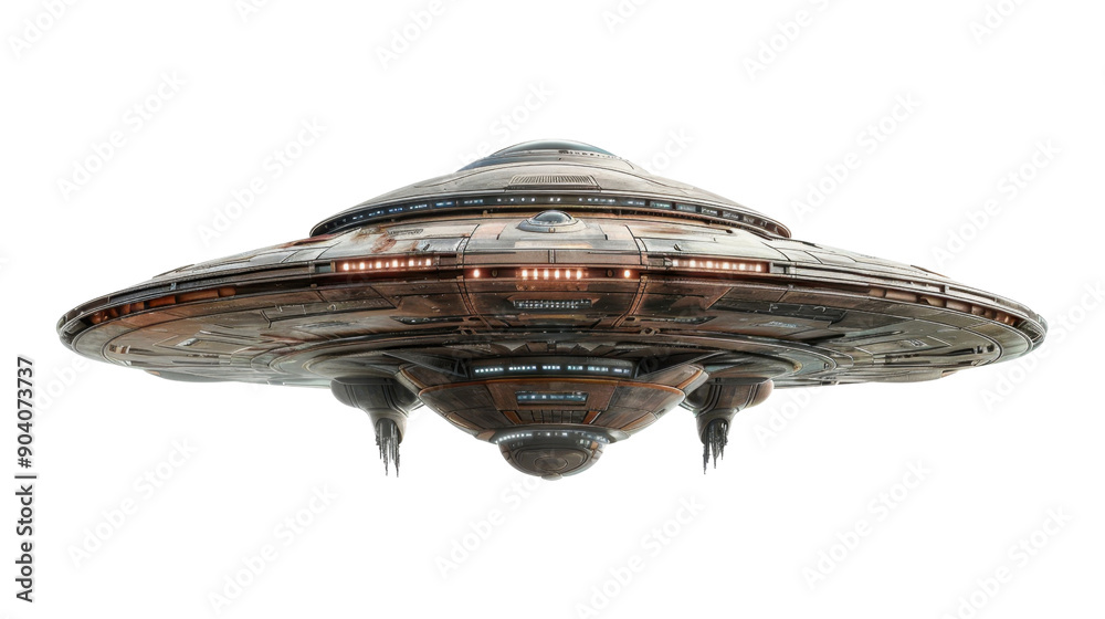 Alien spaceship on transparent background Stock Photo | Adobe Stock
