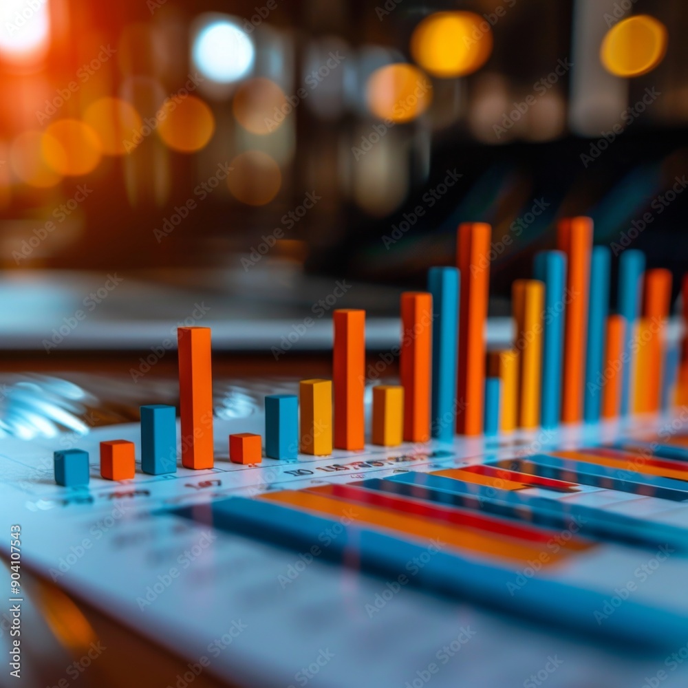 Manual Graphic Illustration Featuring Bar Charts to Display Numerical ...