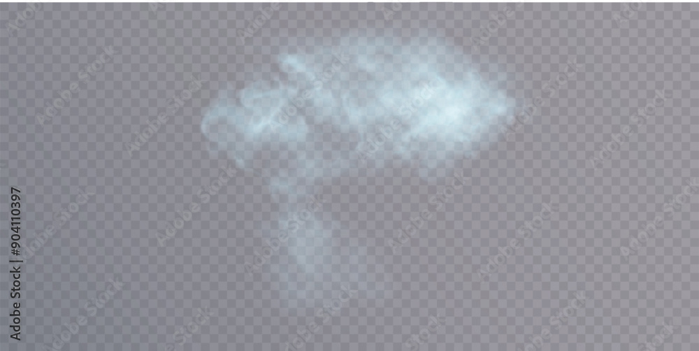 Cloud smoke effect PNG. Realistic vector fog, smoke, smog effect. Blue ...