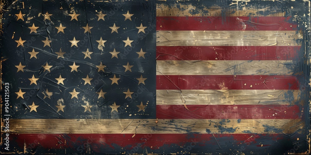 AI-Rendered American Flag Atop a Blank Blackboard, a Symbol of ...