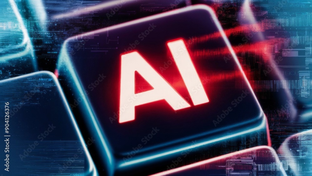 AI I Artificial Intelligence concept: Close up computer key with AI word and symbol ...