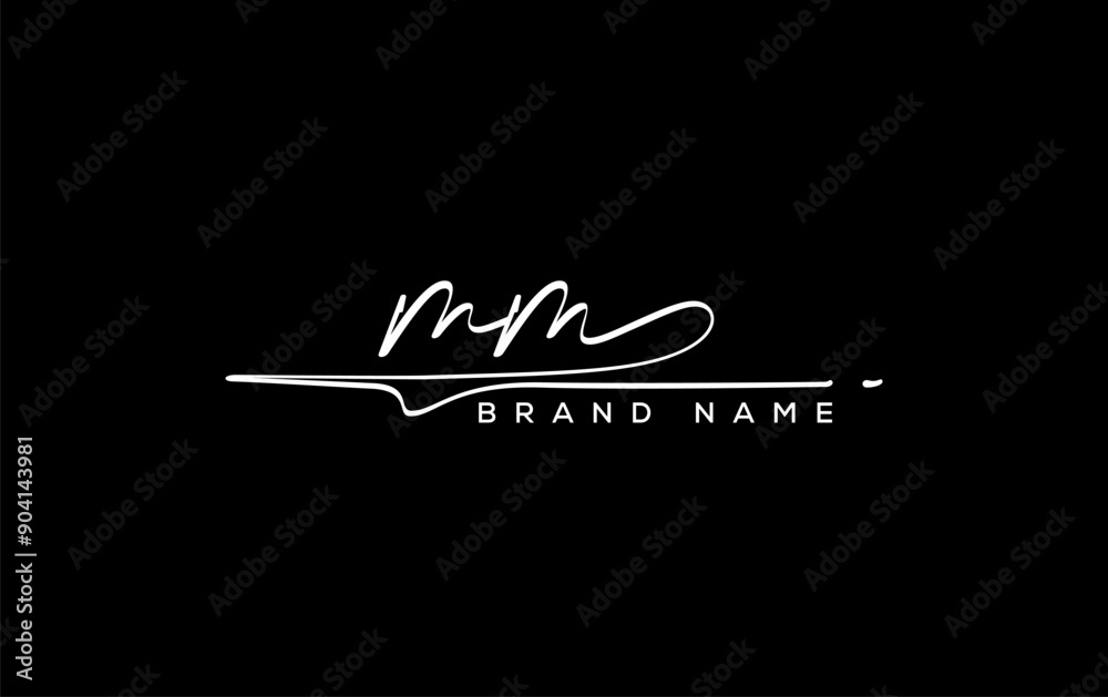 MM letter beauty handwriting vector logo. Stock Vector | Adobe Stock