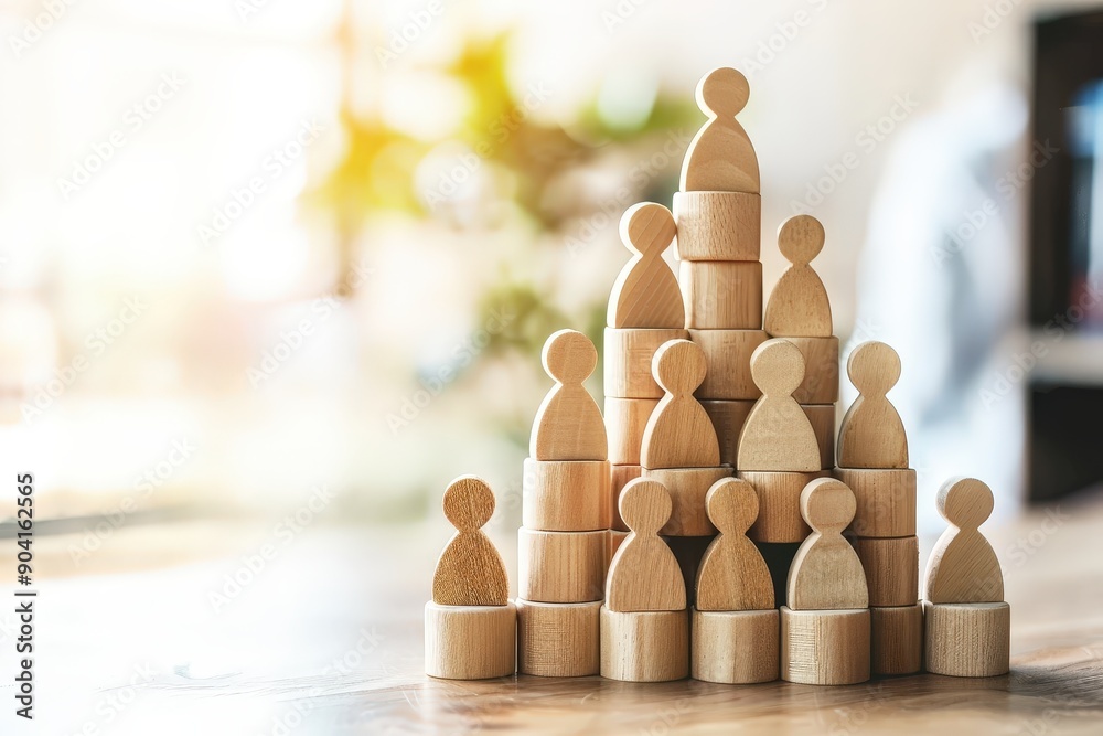 Wooden Figures Pyramid: A symbolic pyramid of wooden figures ...