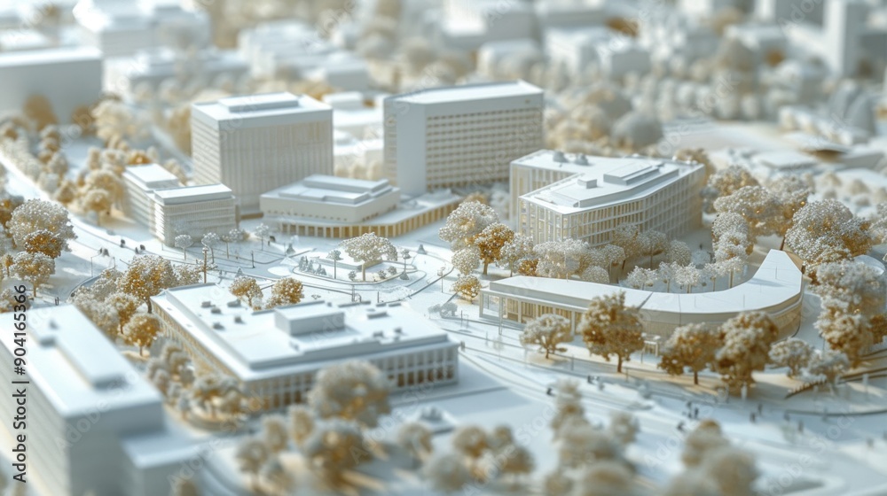 Generate a photo realistic image of a maquette showcasing a government ...