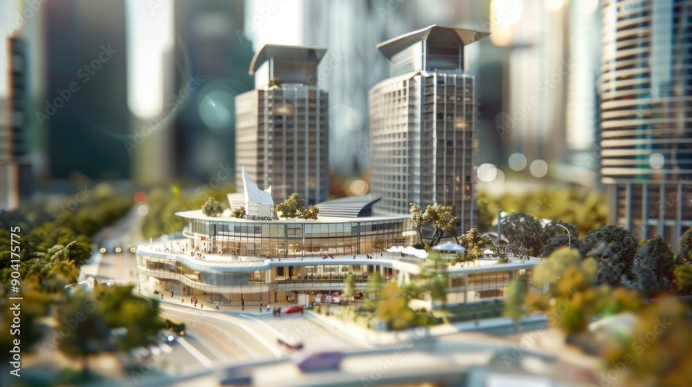 Generate a photo realistic image of a maquette illustrating a ...