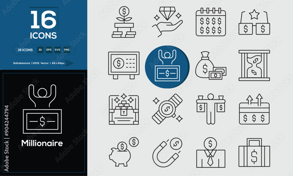 Millionaire Set of high-quality icons that are suitable for Millionaire ...