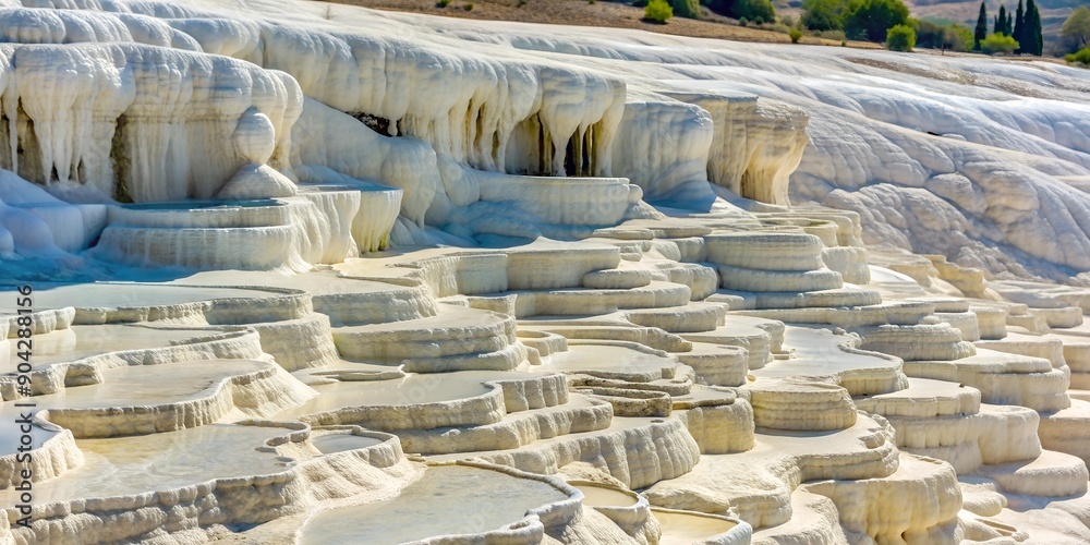 Seamless texture of Pamukkale calcium travertine in Turkey uneven ...