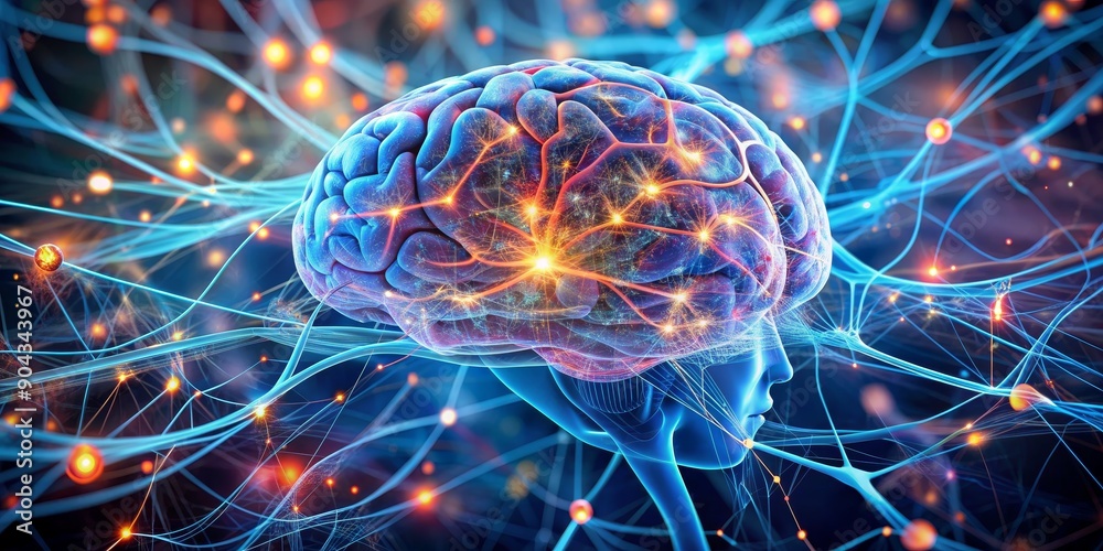 Human Brain Neural Network, 3D Illustration, Medical Illustration ...