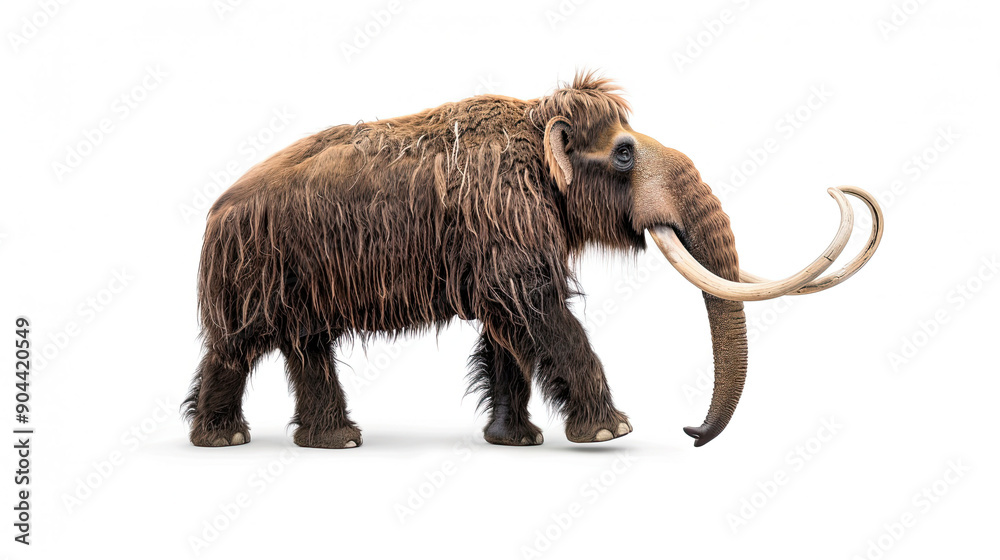 Stock-Foto „Woolly Mammoth Isolated on White Background, Prehistoric ...