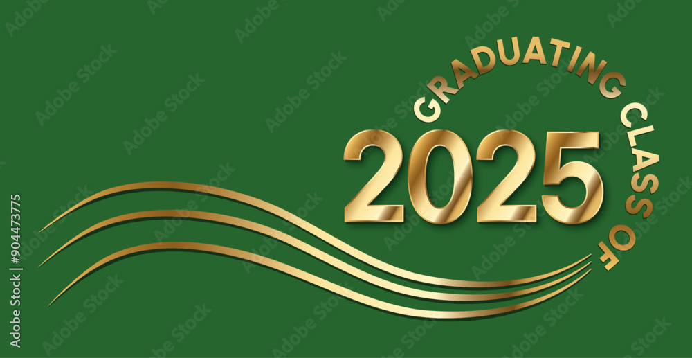 A graduation announcement for the class of 2025 featuring a green ...
