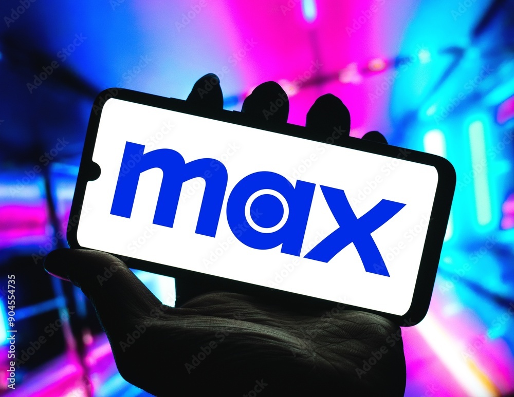 Photographic illustration of the Max logo is displayed on the screen of ...