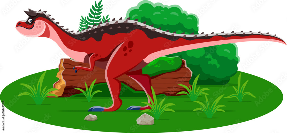 Vetor Carnotaurus prehistoric dinosaur. Cartoon vector dino predator ...