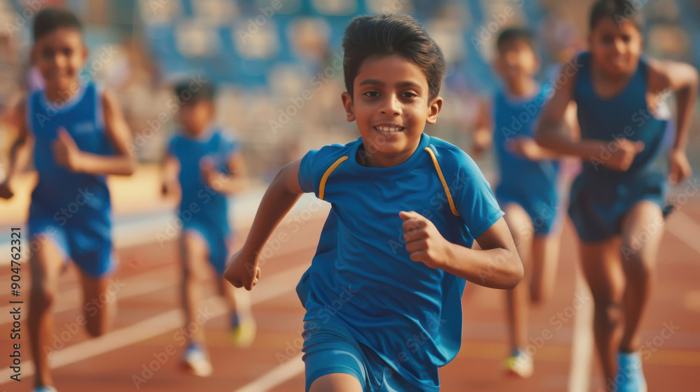 school boys running in the school sports competition Stock Photo ...