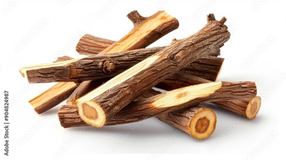 Discover the unique texture and flavor of real licorice root, isolated ...