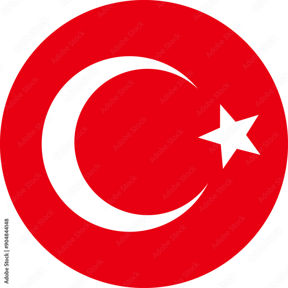 Turkey flag illustrator country flags round Stock Vector | Adobe Stock