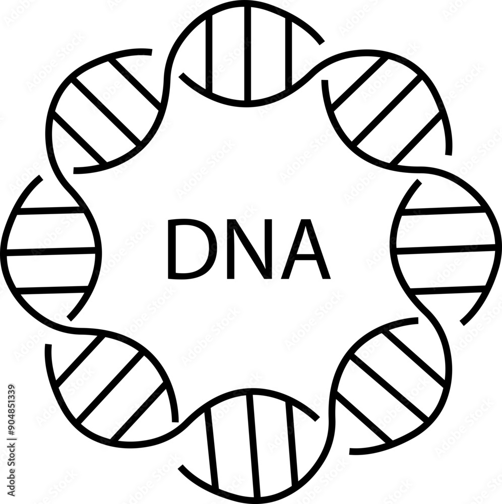 Dna Icon Deoxyribonucleic Acid Vector Outline Design Dna Sign Template For Web And Mobile Ui