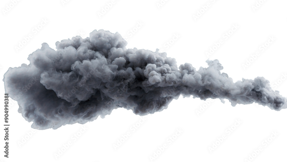 Grey smoke explosion transparent background Stock Photo | Adobe Stock