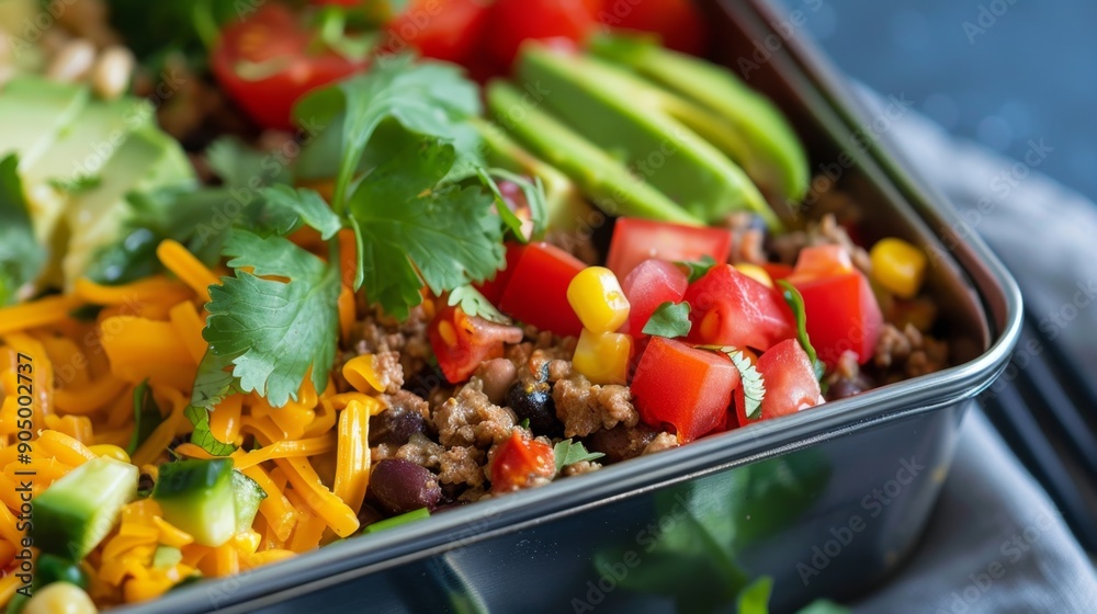 Colorful Mediterranean Salad with Fresh Vegetables and Pita Bread. No ...