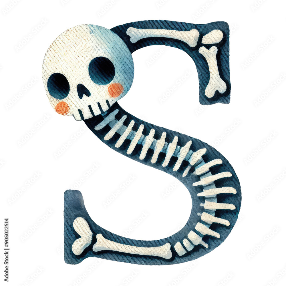 Letters Anatomy. ABC Alphabet. Skeleton Style. Hell Scary Alphabet ...