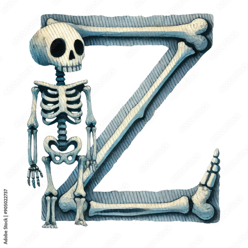 Letters Anatomy. ABC Alphabet. Skeleton Style. Hell Scary Alphabet ...