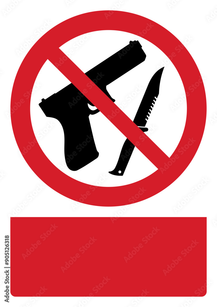 ISO prohibition safety signs v2_no weapons allowed your custom message ...