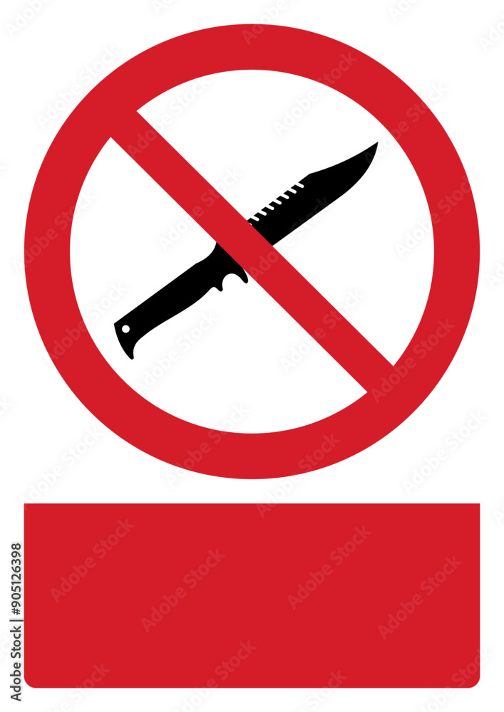 ISO prohibition safety signs v2_no sharp weapons your custom message ...