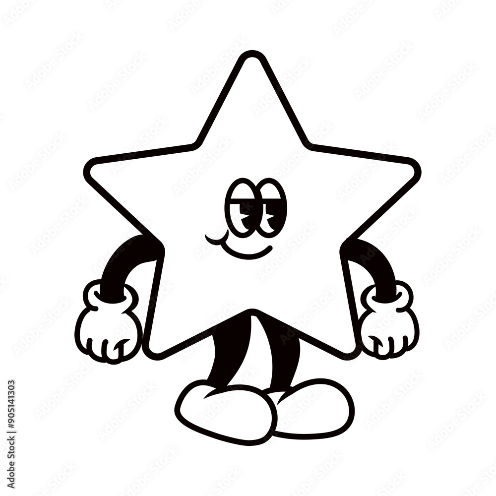 Smiling star png, cartoon character illustration, transparent ...