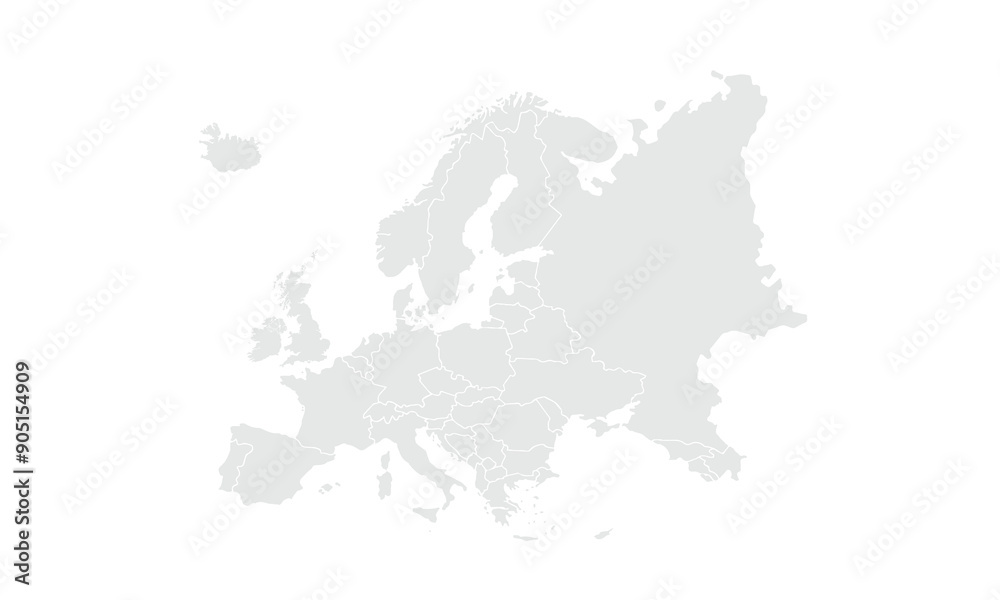 Political Map of Europe isolated on white background. for website ...