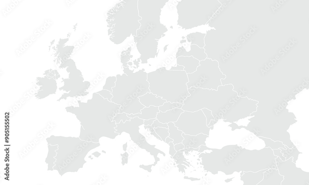 Political Map of Europe isolated on white background. for website ...