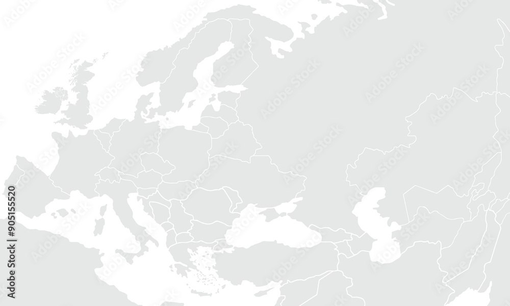 Political Map of Europe isolated on white background. for website ...
