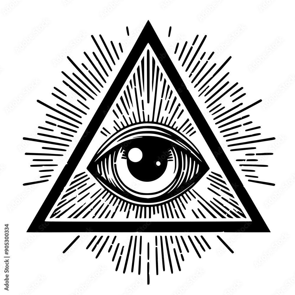 Illuminati symbol sketch silhouette Stock Vector | Adobe Stock