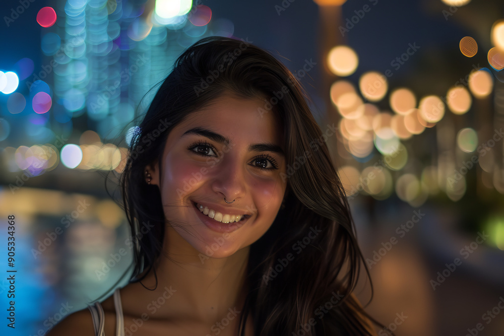 An enchanting photograph captures an attractive Middle Eastern woman ...