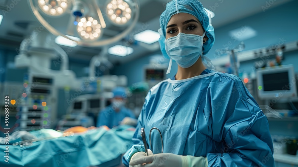 Medical Professional Wearing Surgical Scrubs in Operating Room During ...