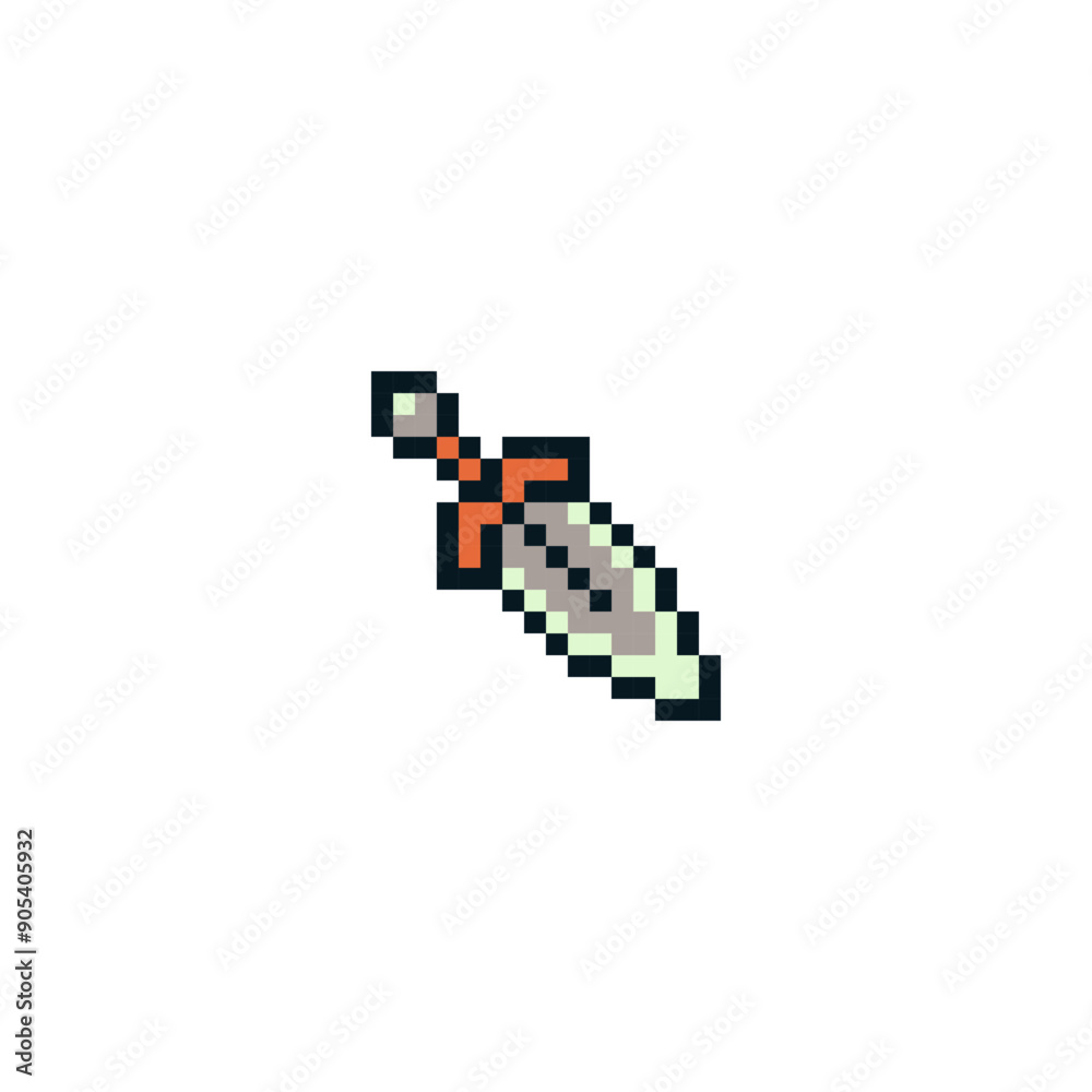 Sword, pixel art style icon, medievalist weapons, isolated vector ...