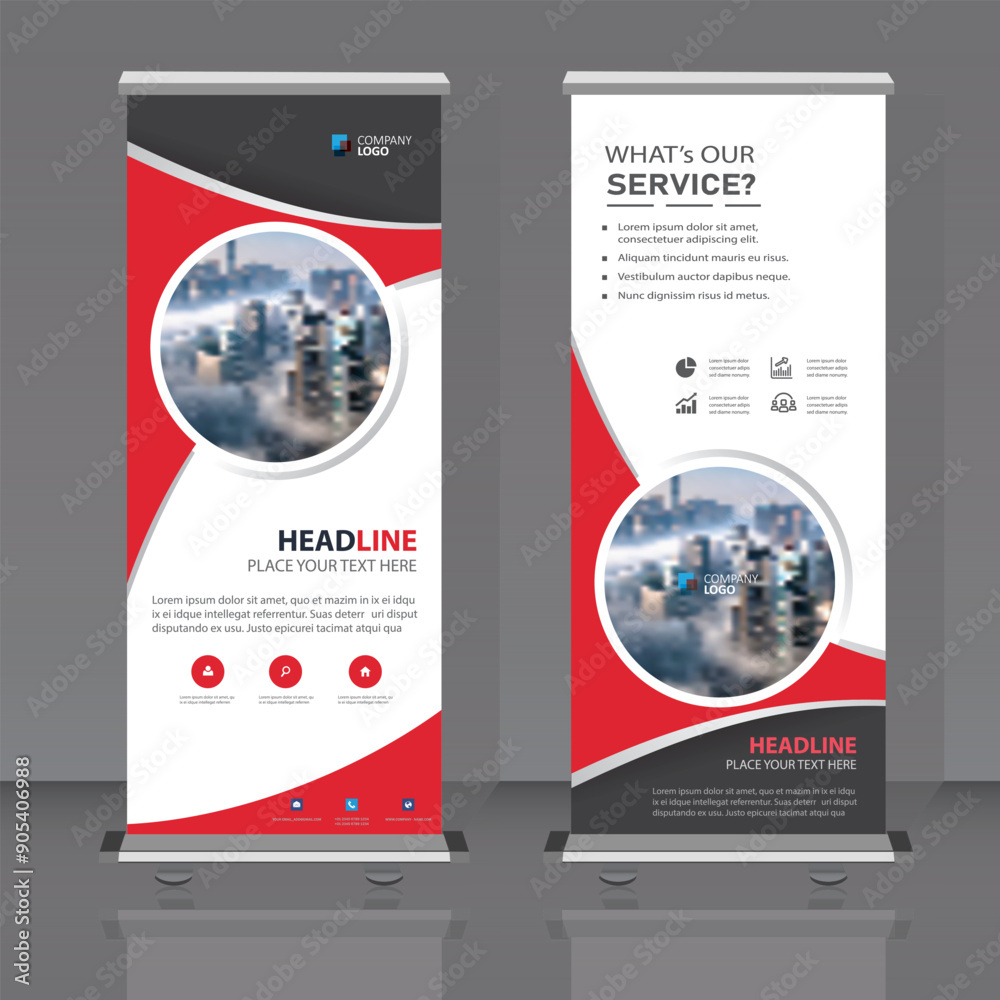 Roll up banner stand template design, business brochure flyer ...