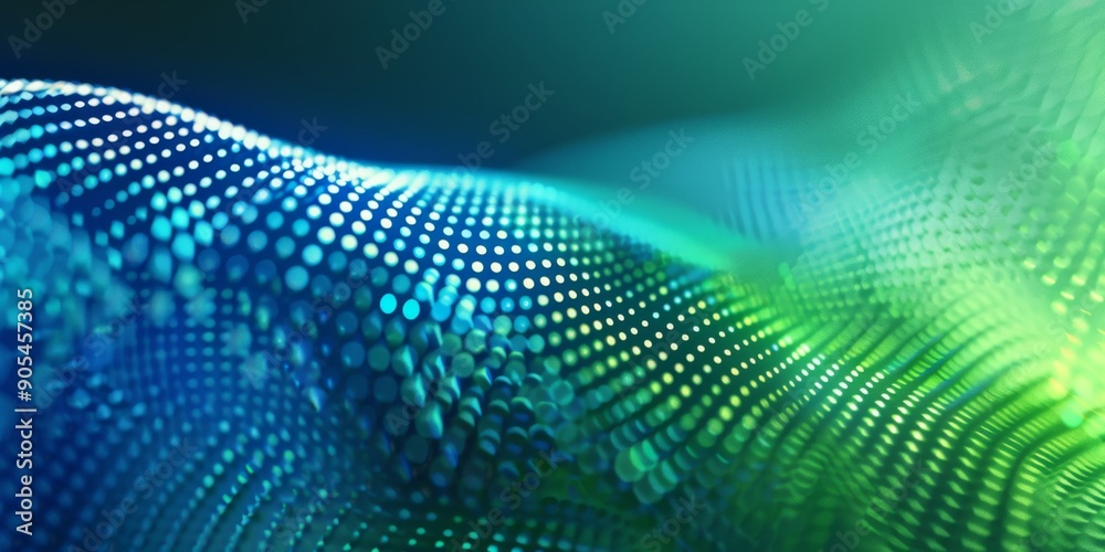 Abstract Halftone Green and Blue Gradient Background with Dots, a ...
