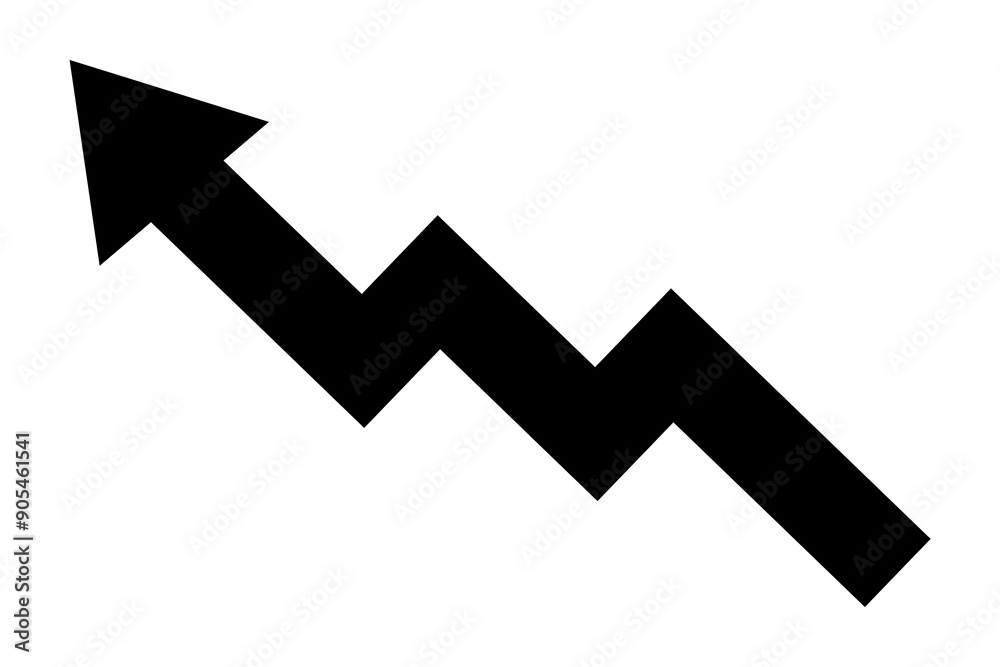 Upward direction arrow vector graphic icon showing business growth bar ...