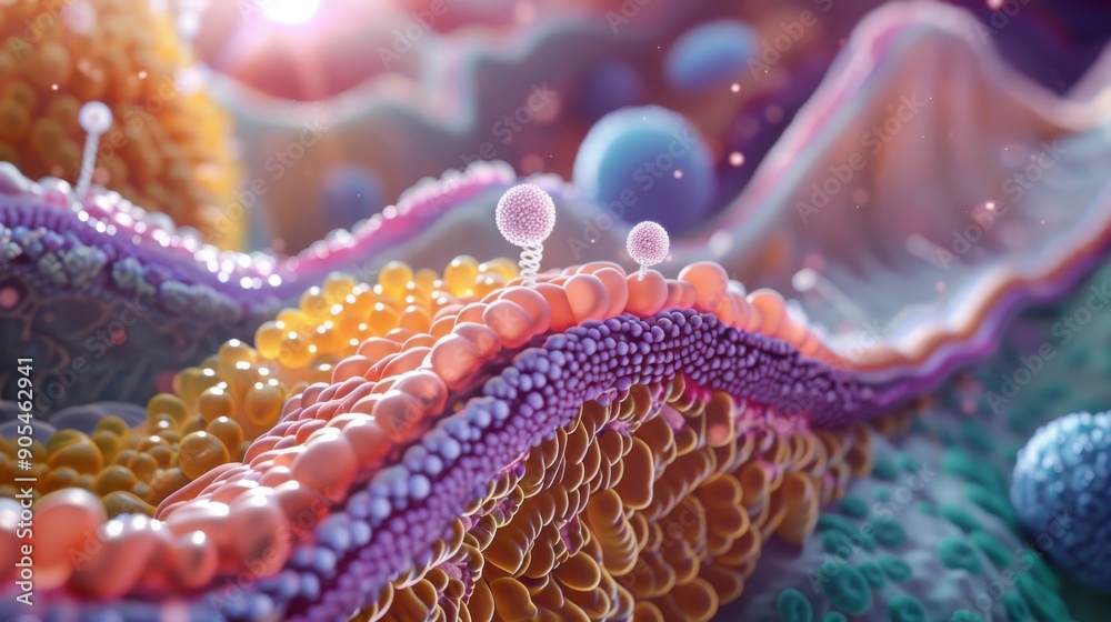 Illustrate the detailed structure of human skin cells, highlighting the ...