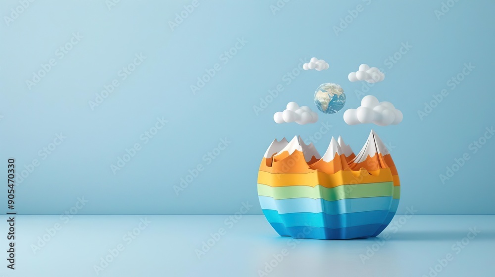 Craft a 3D infographic explaining the layers of Earth's atmosphere ...