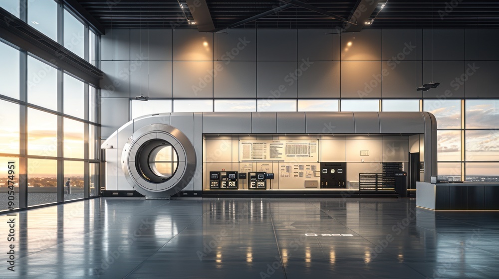 Modern powerhouse building showcases large circular structure, with ...