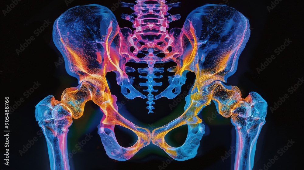 A detailed bone scan image showing the skeletal structure of a human ...