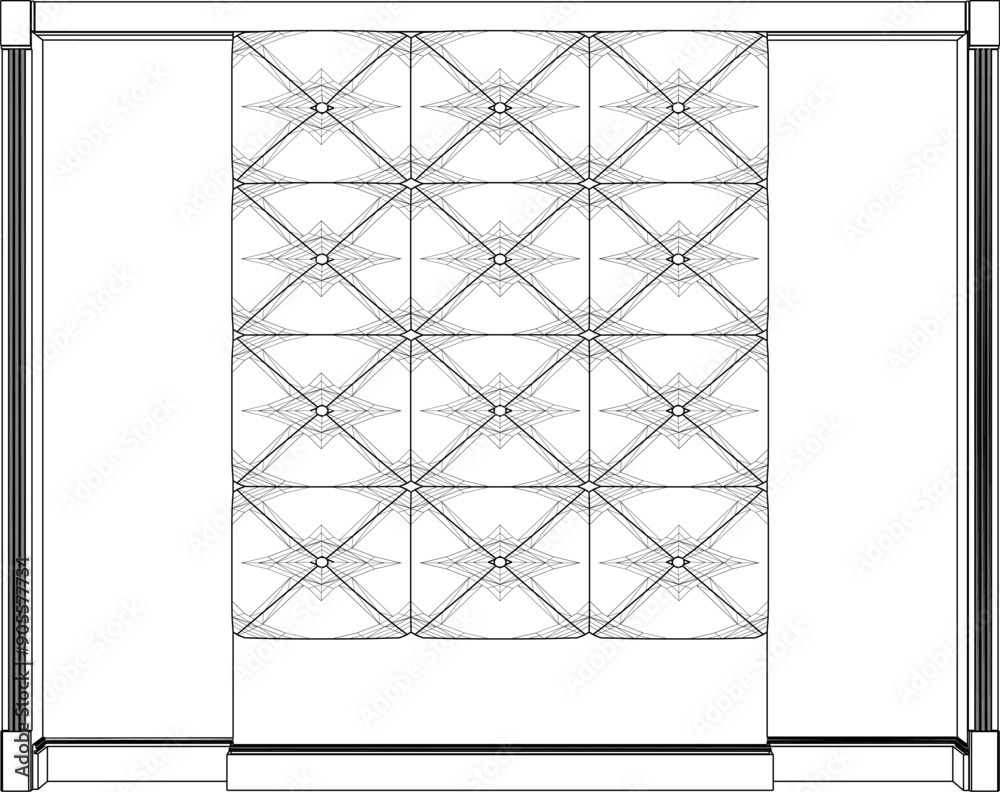 Vector sketch illustration, silhouette image, detailed design of ...