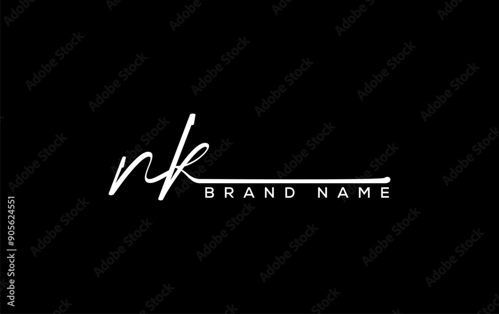 NK letter beauty handwriting vector logo. Stock Vector | Adobe Stock