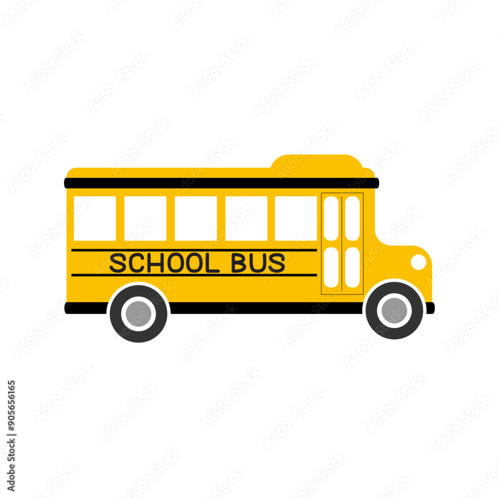 Cartoon school yellow bus clip art for design. Stock Vector | Adobe Stock