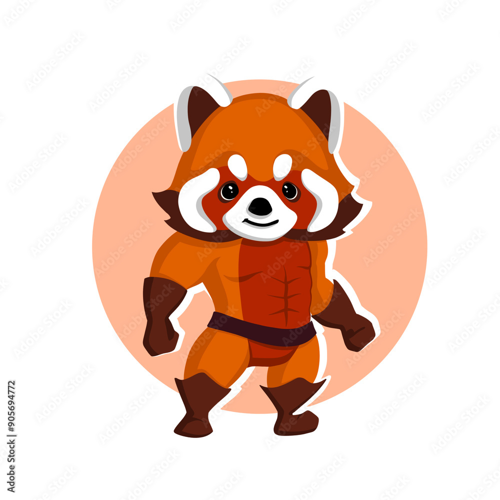 Cartoon illustration of a cute red panda superhero isolated on ...
