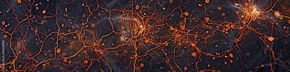 Ilustración de Stock Neurons in the cerebral cortex of a mouse brain ...