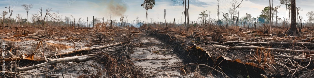 Deforestation In The Amazon. Illegal Destruction of Native Vegetation ...