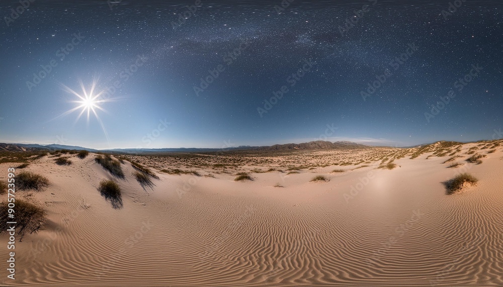 360 degree starry night sky texture night desert landscape ...