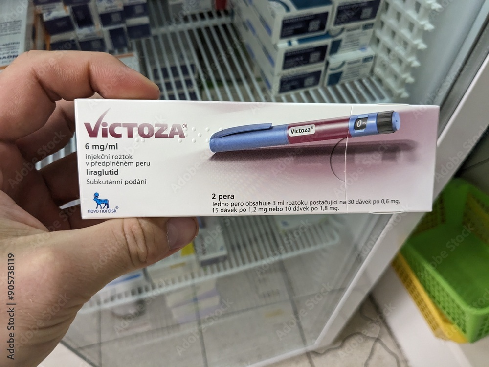 Prague,Czech republic-August 2 2024: VICTOZA medication with ...