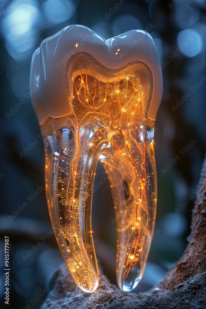 Anatomical intricacy: tooth structure, nerve, with a visible ...